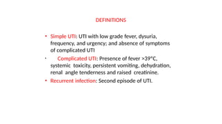 URINARY TRACT INFECTIONS in CHILDREN -Prevention & Management.pptx
