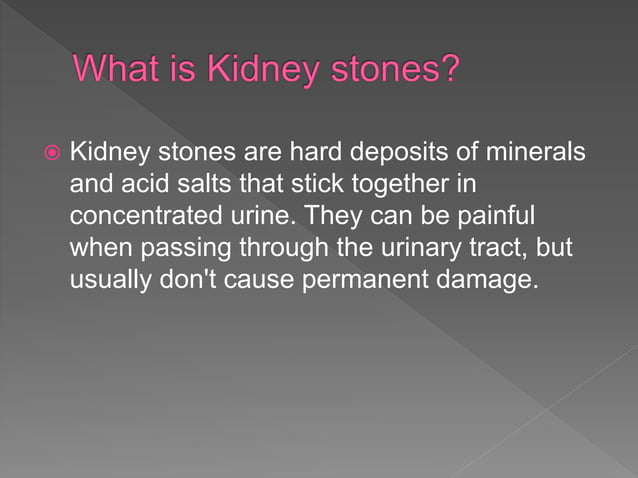 Urinary tract infection (uti) and kidney stones | PPT