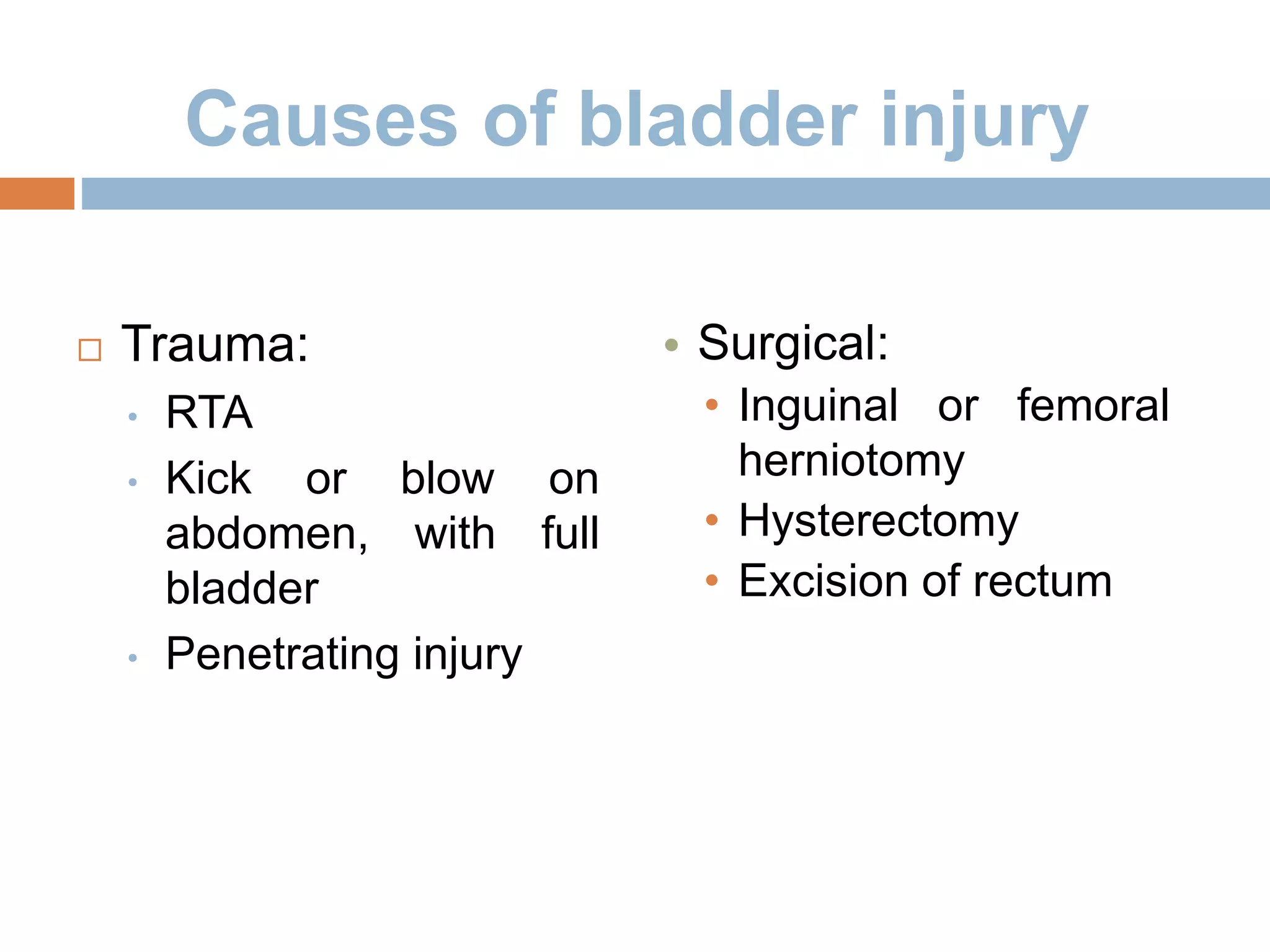 Urinary tract injury (kidney injury) | PPTX