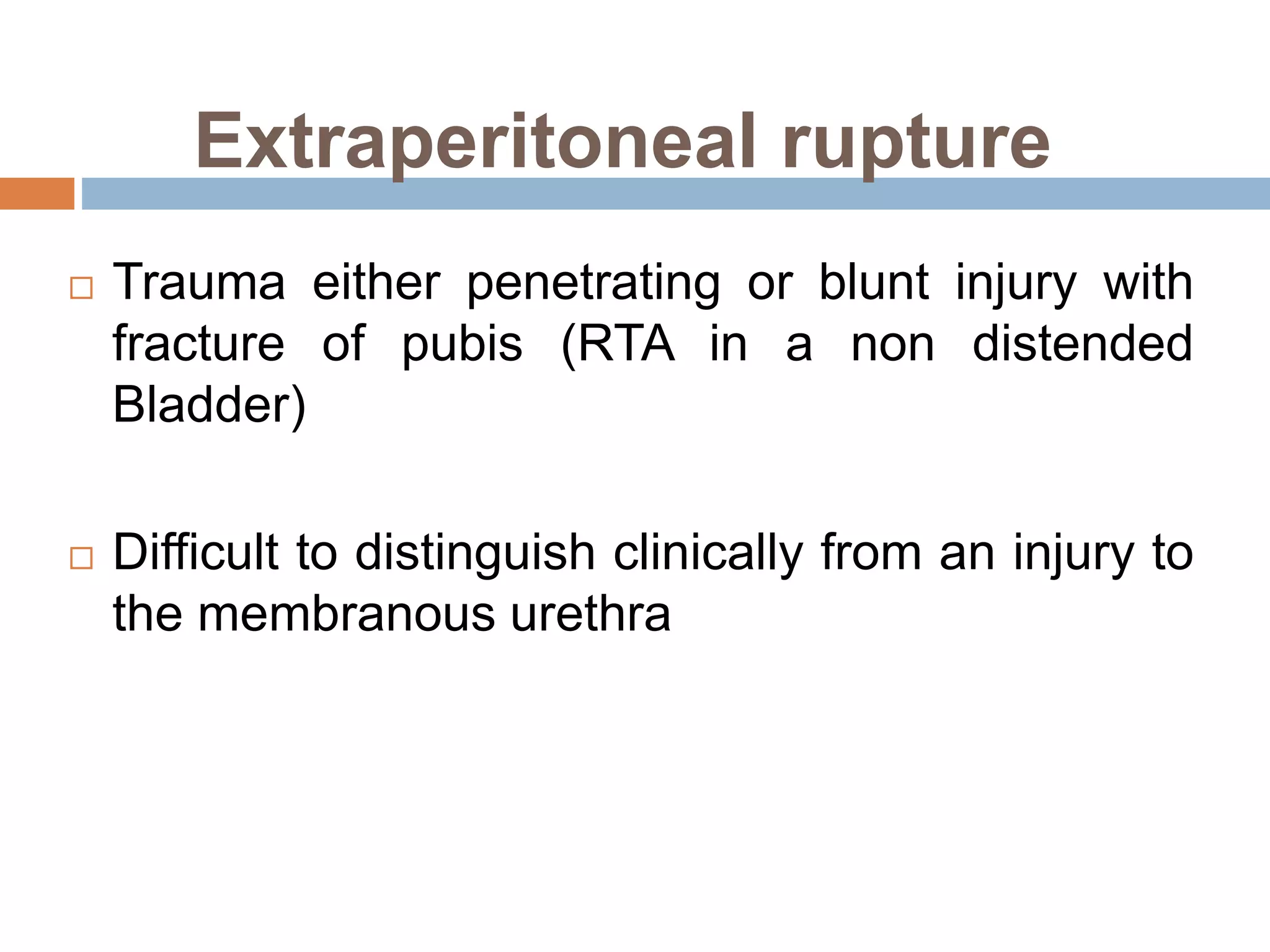 Urinary tract injury (kidney injury) | PPTX