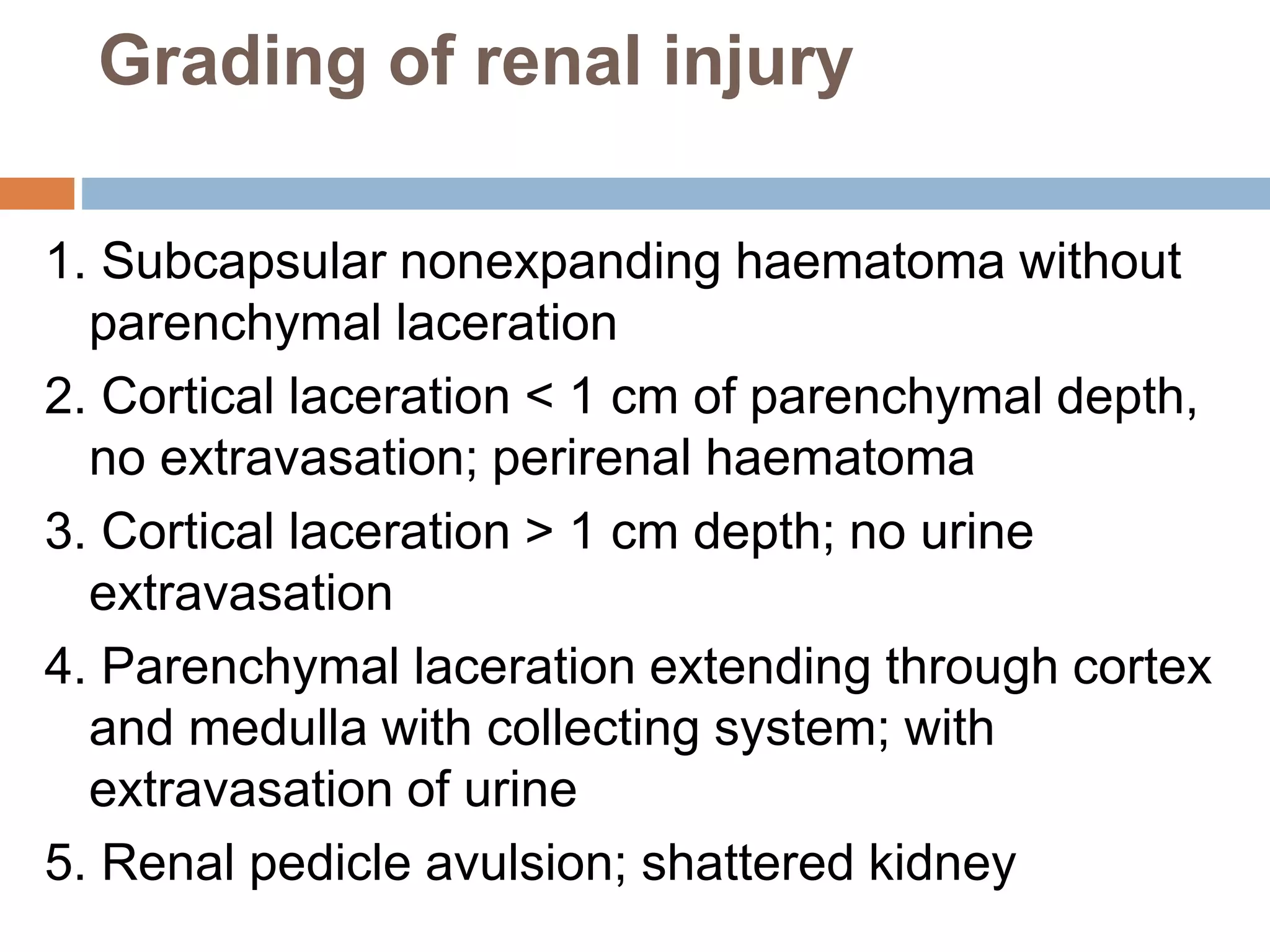 Urinary tract injury (kidney injury) | PPTX