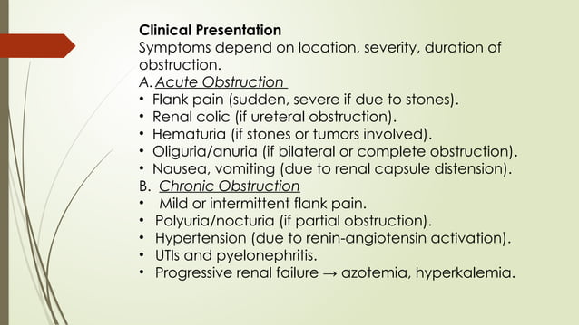 Urinary Tract Obstruction in patientspptx | PPTX