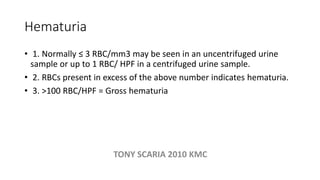 Urine analysis REVISION NOTES | PPT