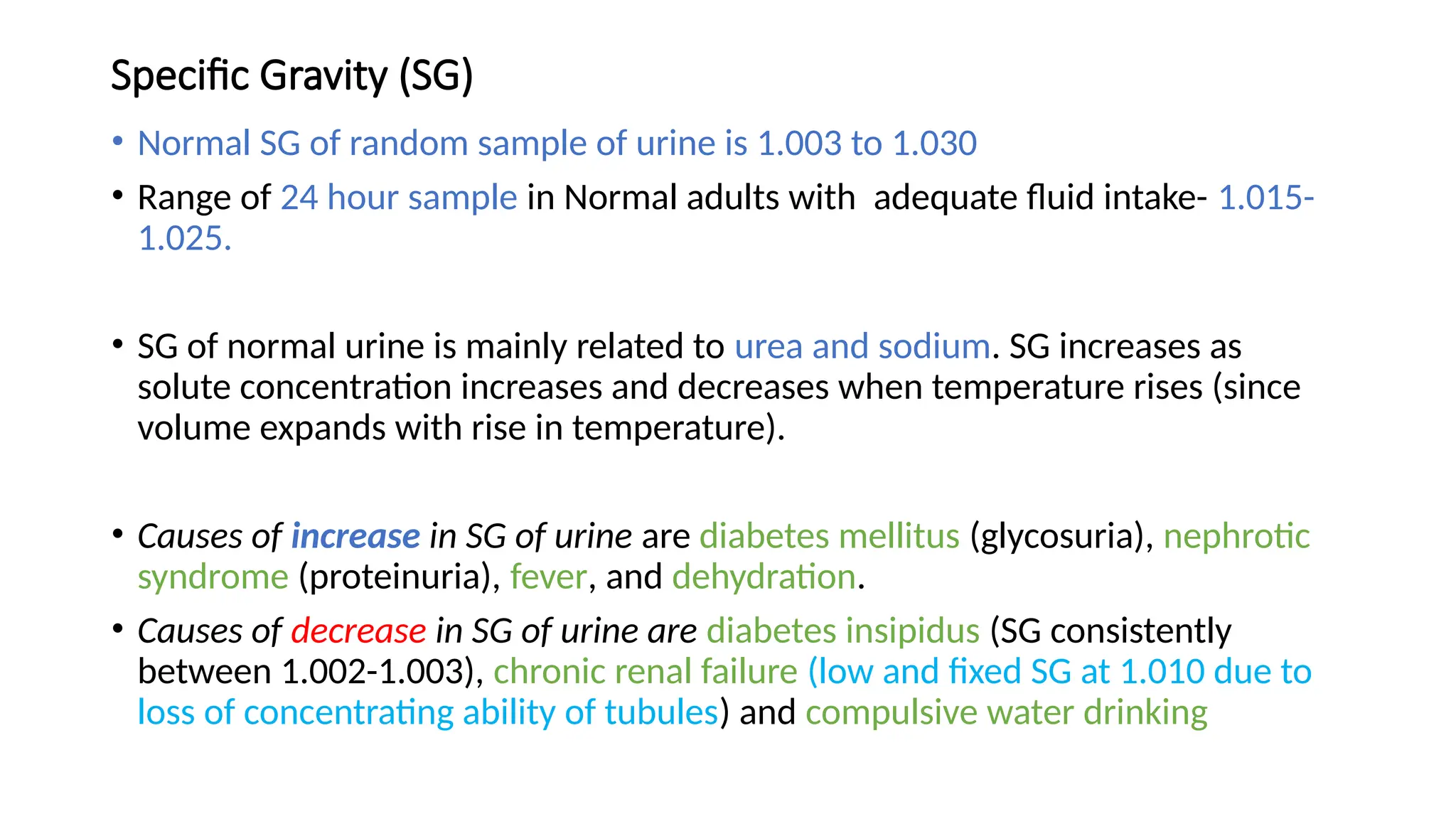 URINE Analysis with normal structure of nephron and physical ...