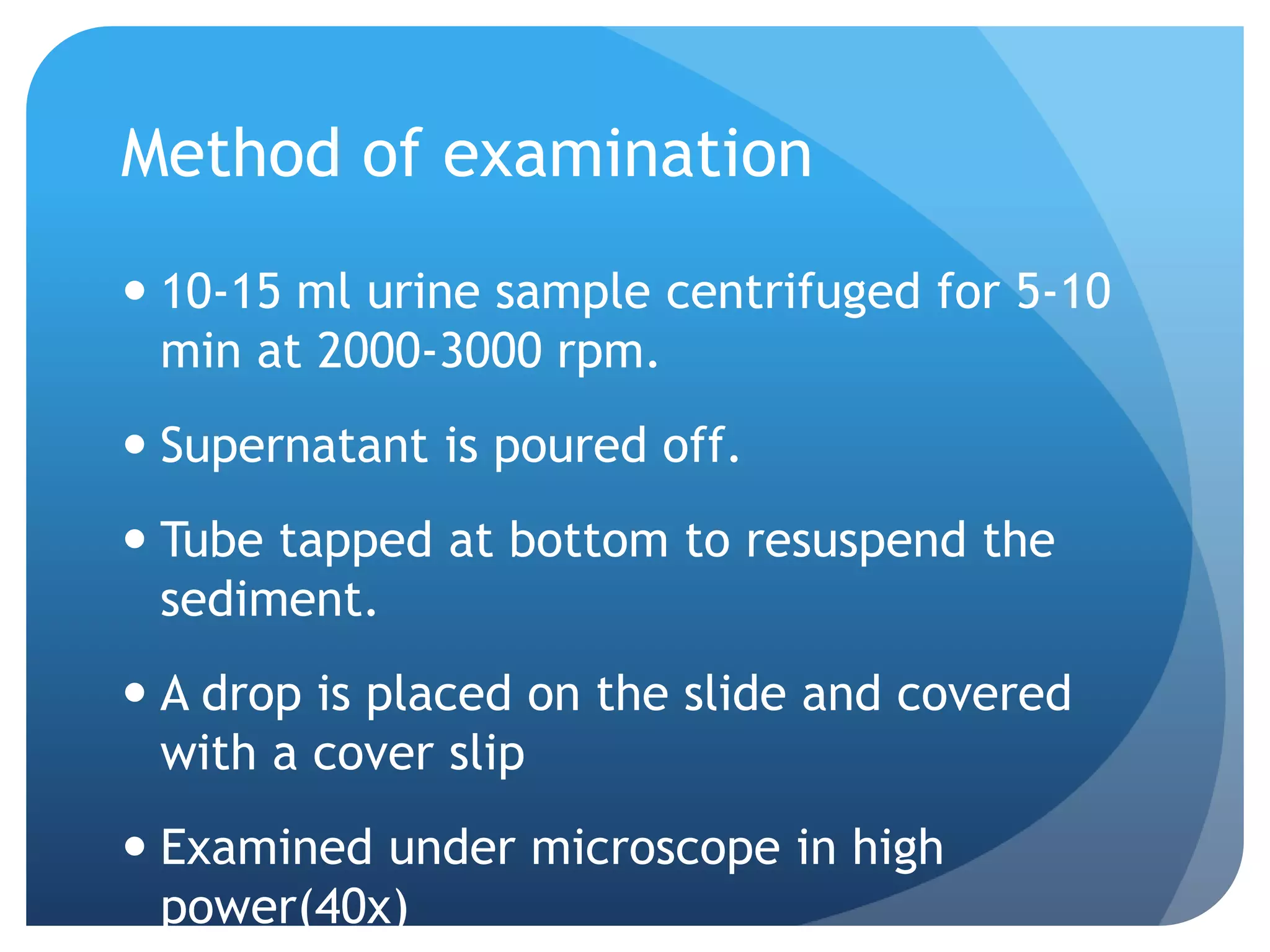 Urine analysis microscopic examination | PPTX