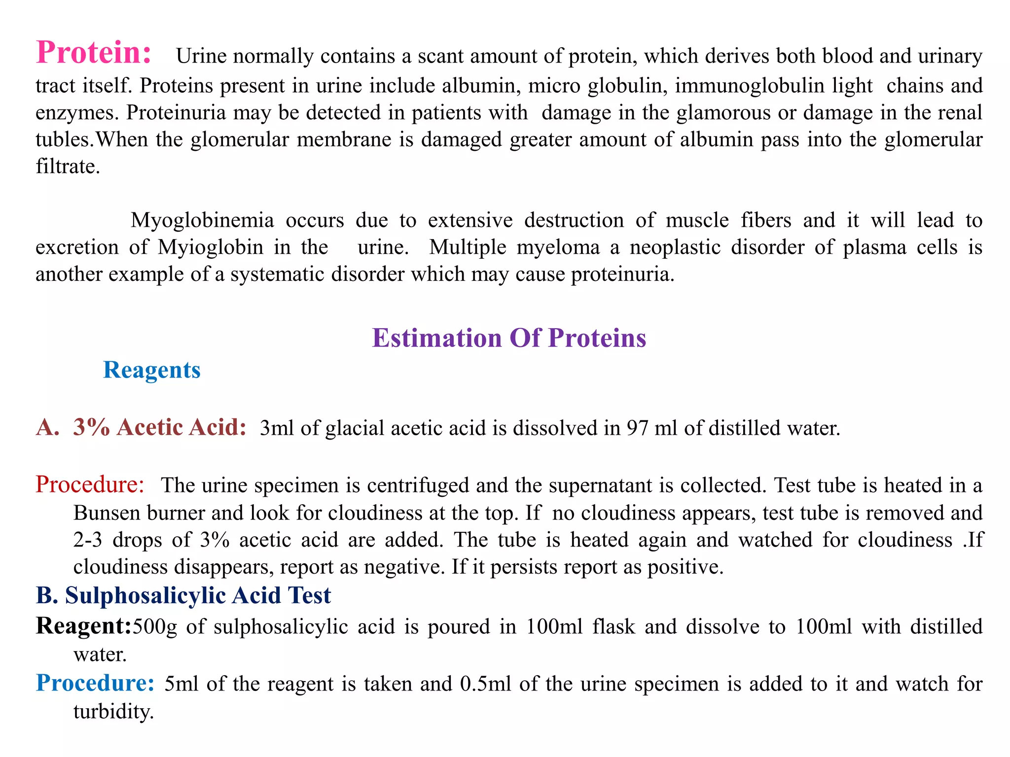 Urine analysis protein | PPTX