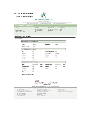 Urine Analysis Report | DOCX