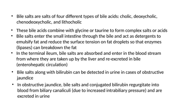 urine bile salts.pptxBilirubin metabolism, conjugated unconjugated | PPTX
