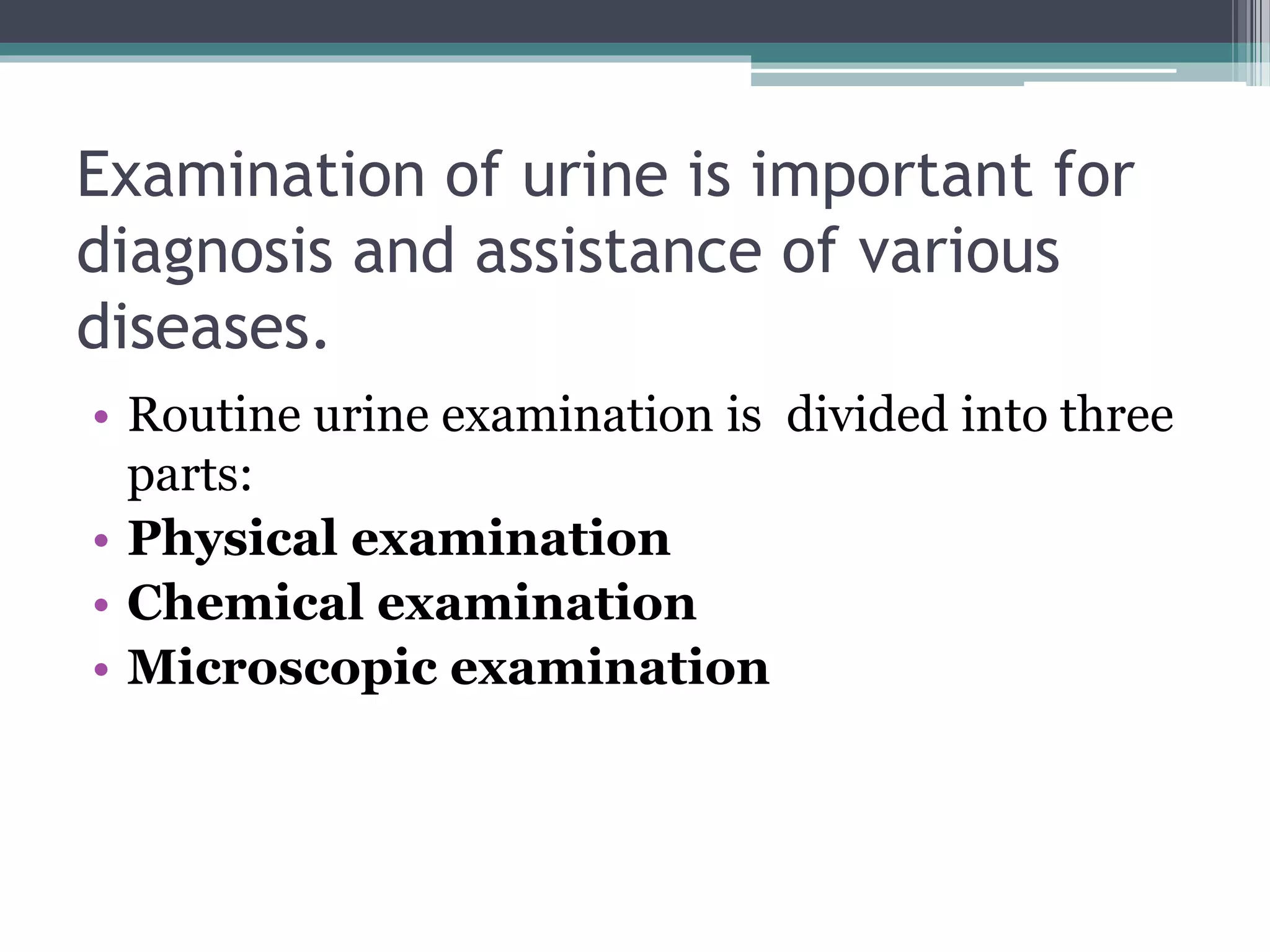Urine examination , urine, chemical examination | PPTX