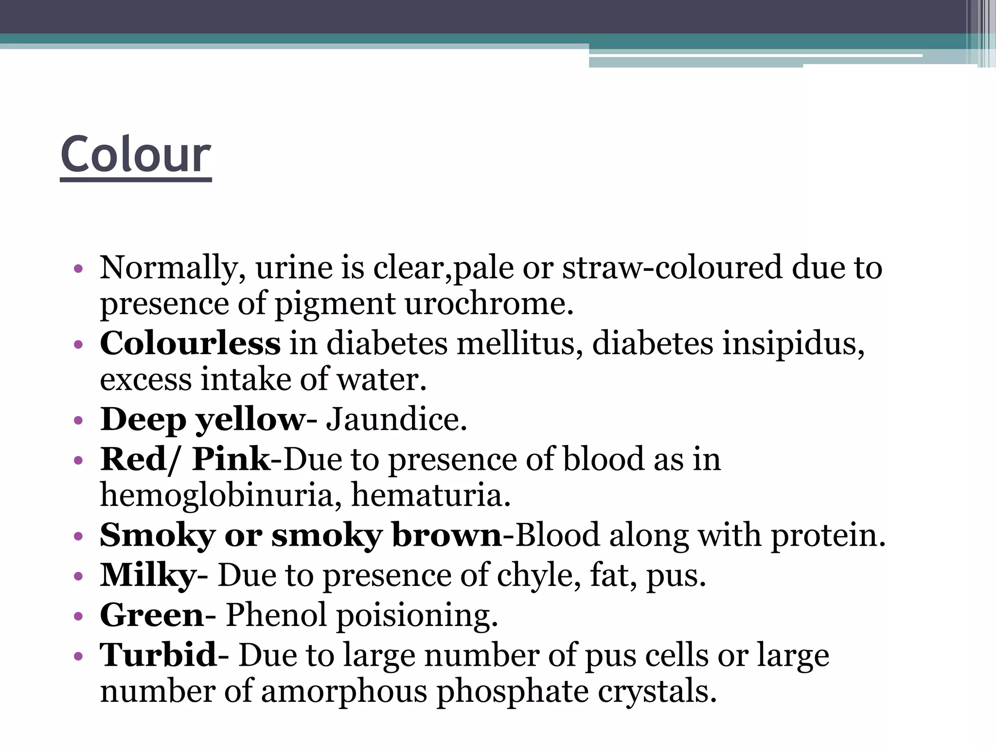 Urine examination , urine, chemical examination | PPTX