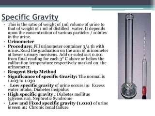 Urine examination , urine, chemical examination | PPTX