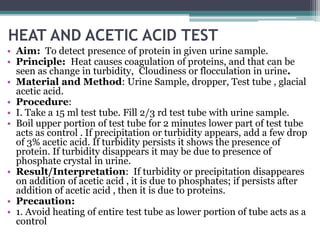 Urine examination , urine, chemical examination | PPTX