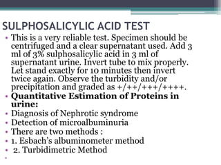Urine examination , urine, chemical examination | PPTX