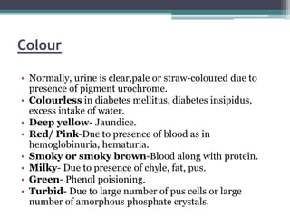 Urine examination , urine, chemical examination | PPTX