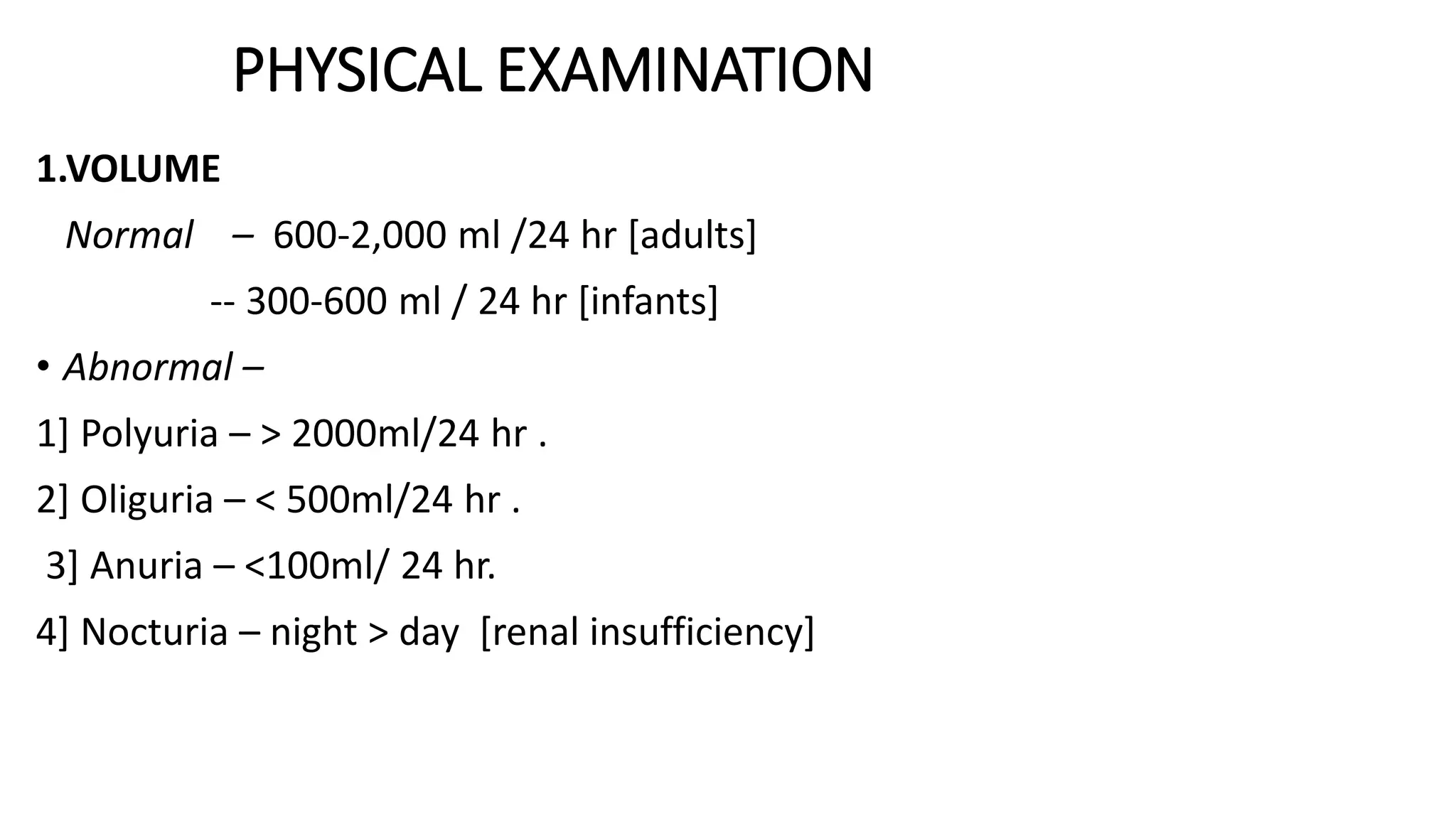 Examination of Urine - Biochemistry and Pathology for Science Students | PPTX