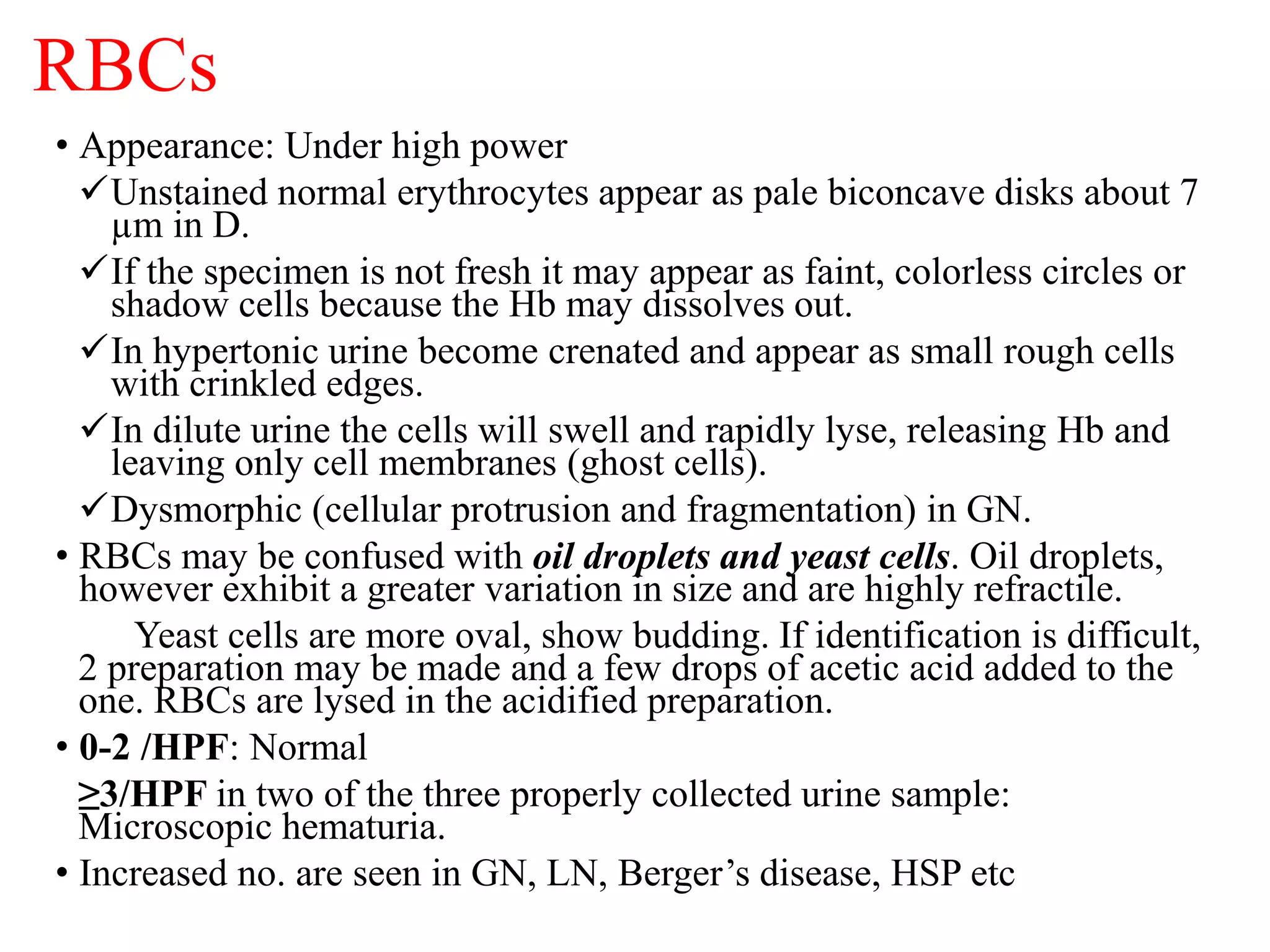 microscopic examination of urine and other special tests | PPTX