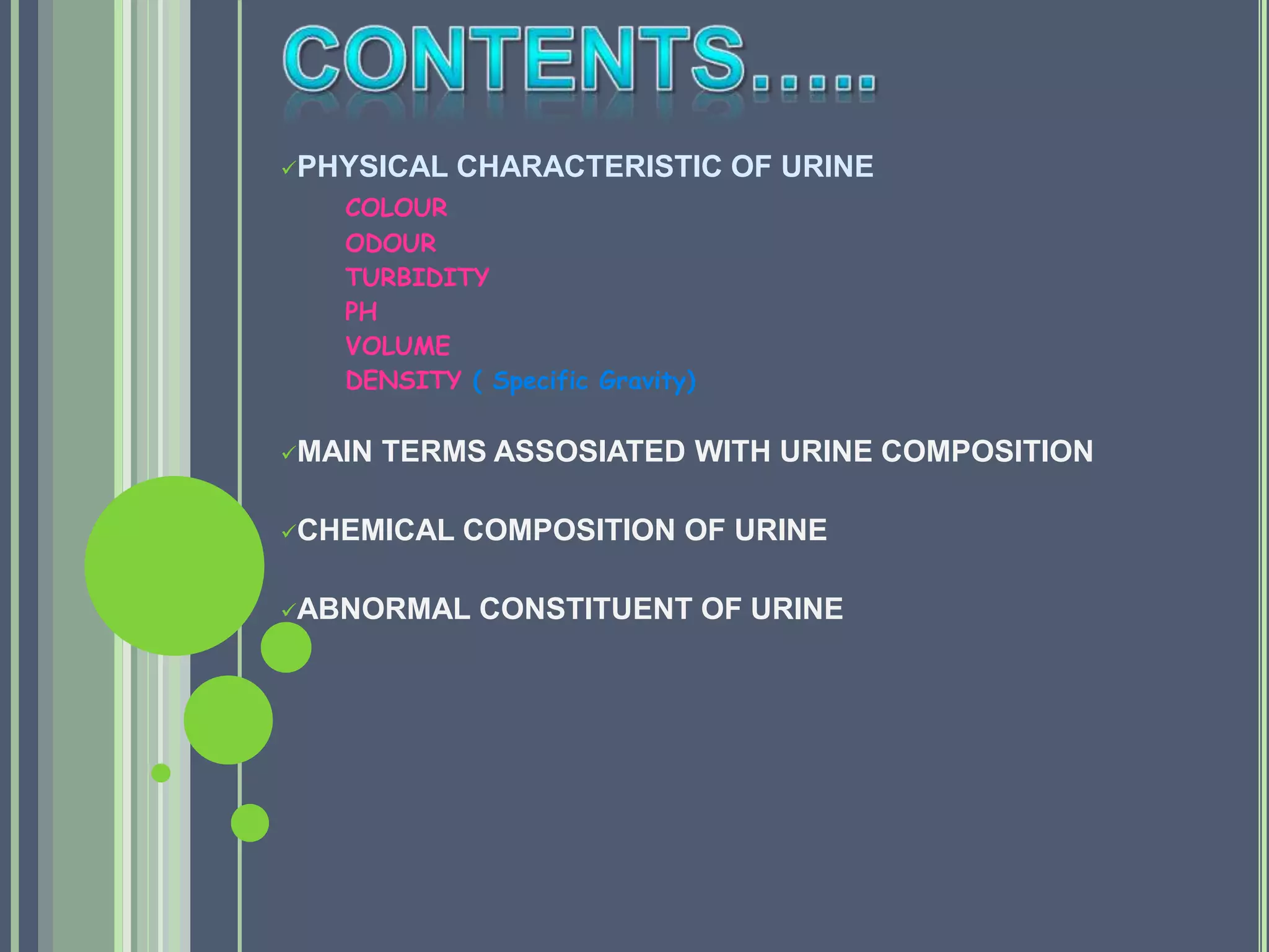 characteristics of urine | PPTX