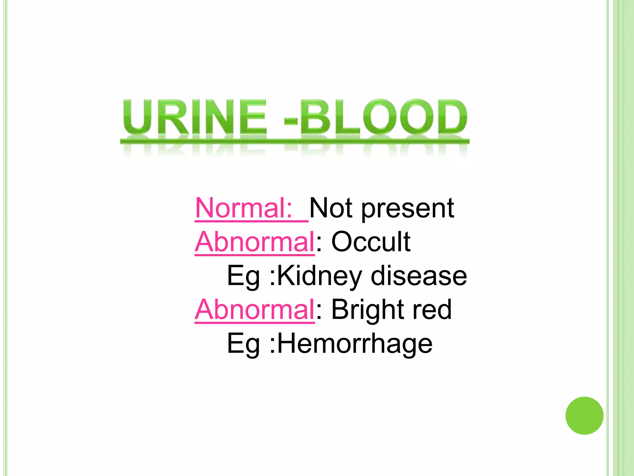 characteristics of urine | PPTX