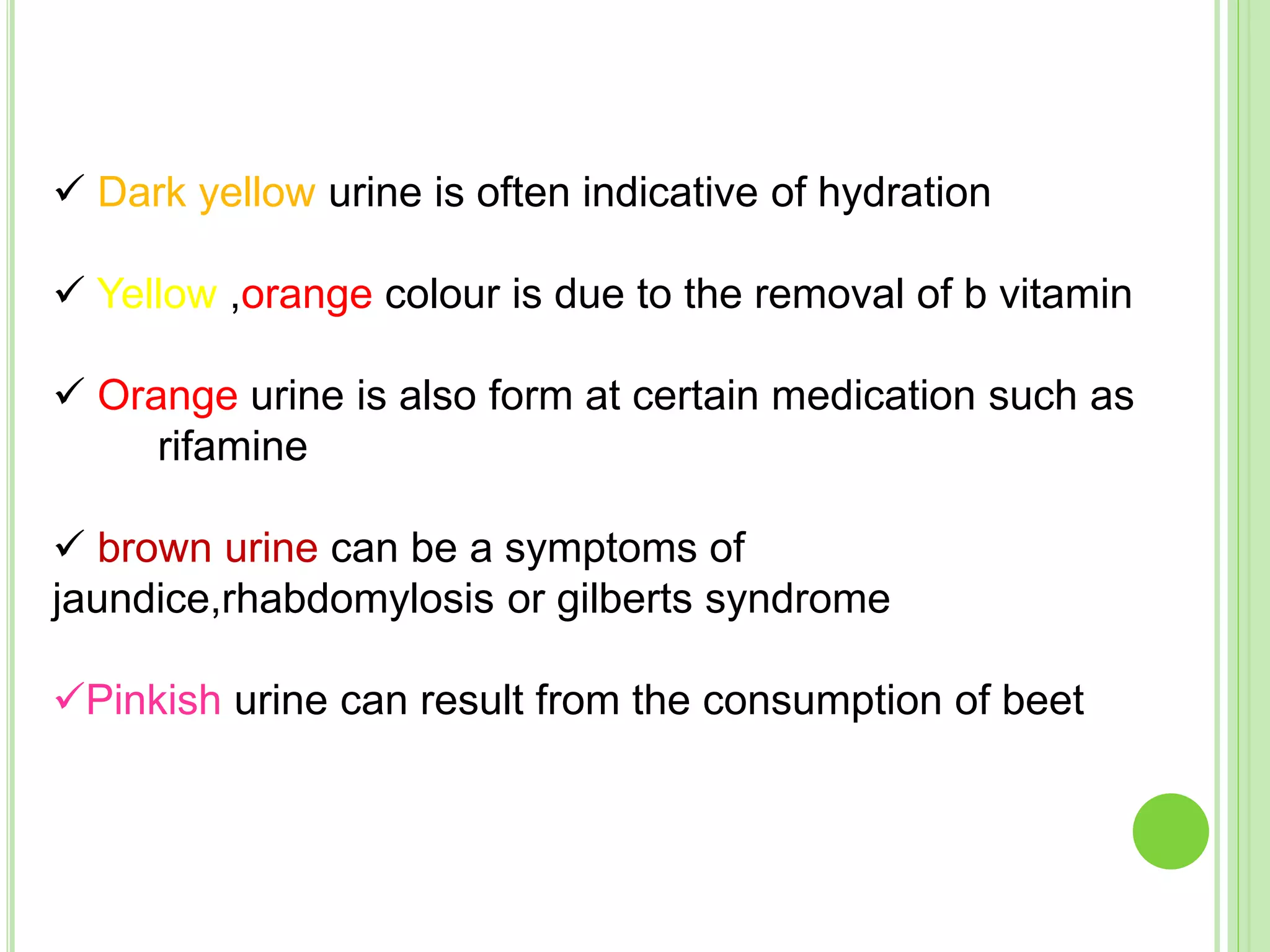 characteristics of urine | PPTX