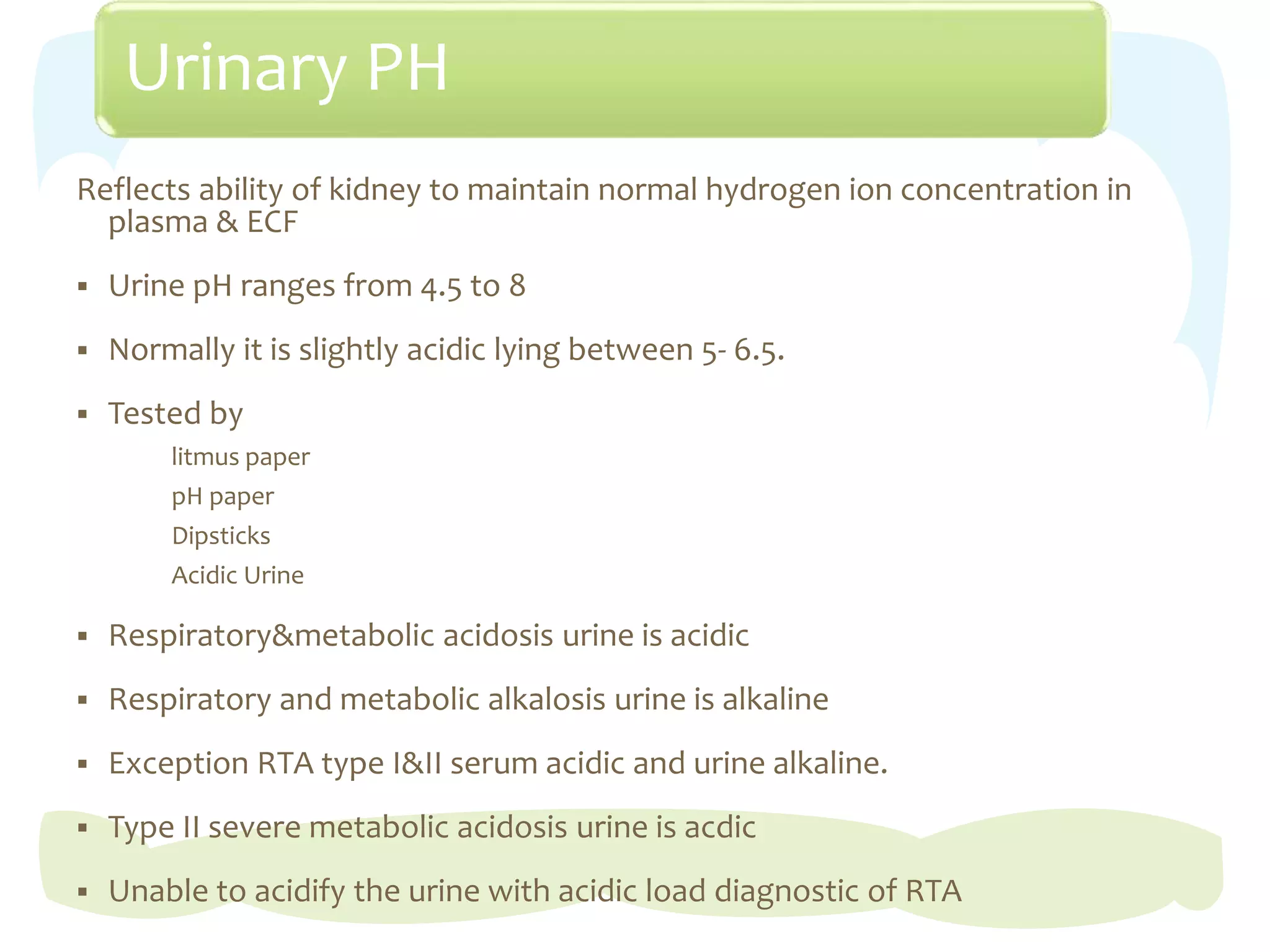 Urine R/E and RFTs | PPTX