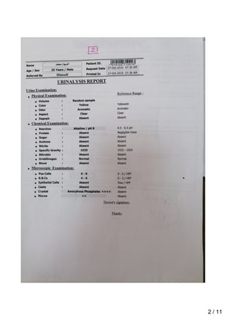 Urine Test Report