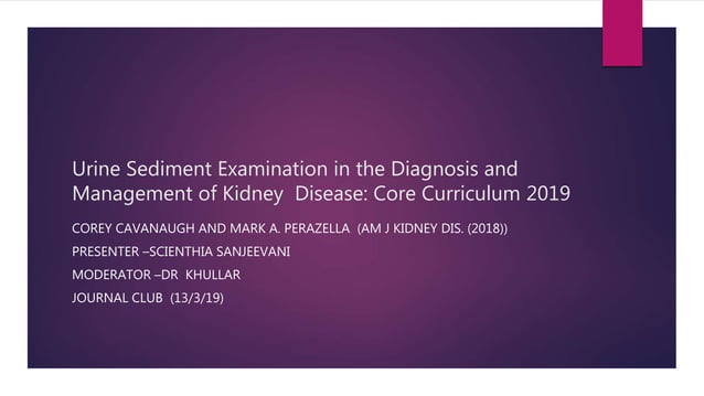 Urine sediment examination in the diagnosis and management | PPTX ...