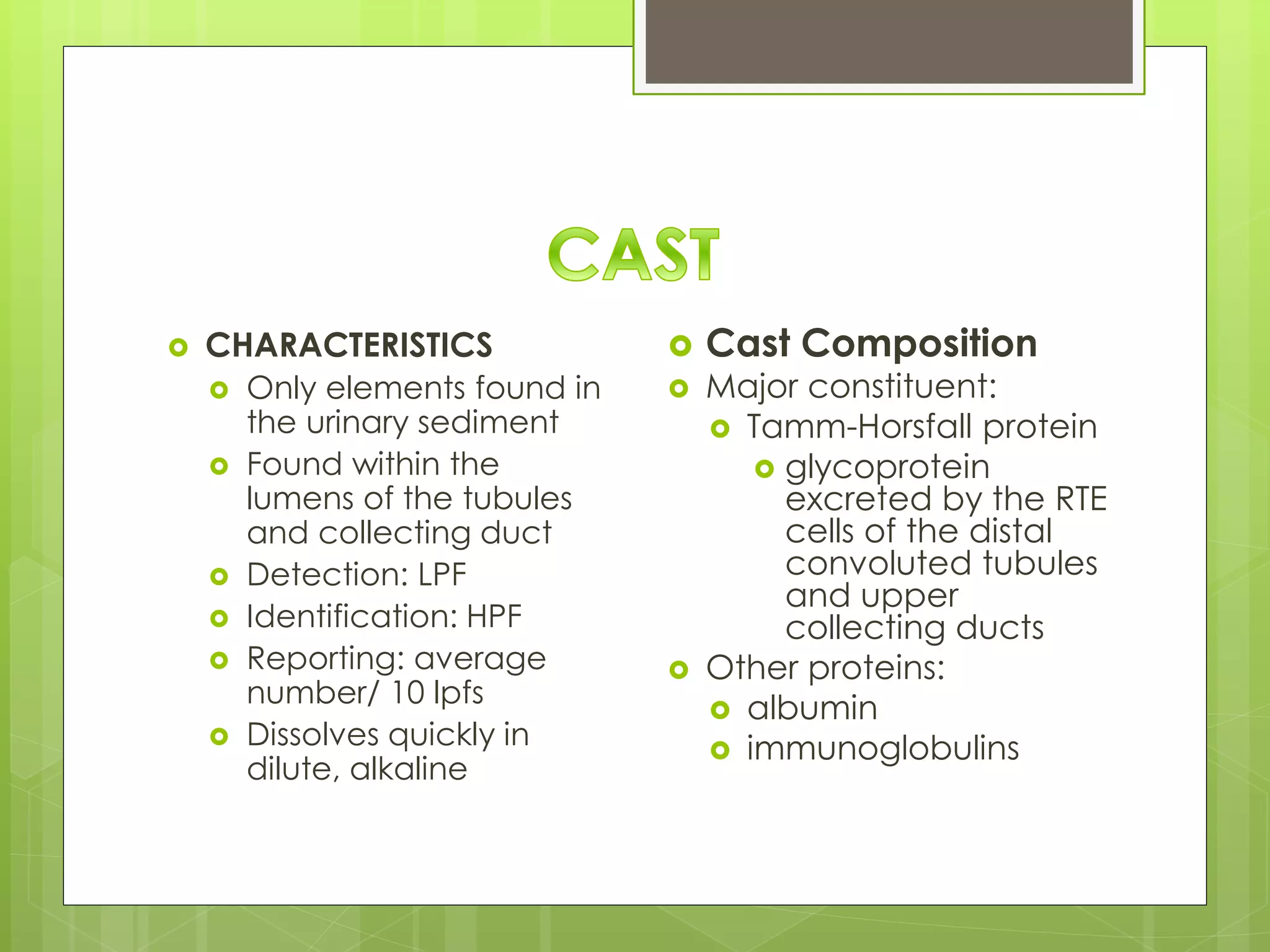 Urine sediments | PPTX