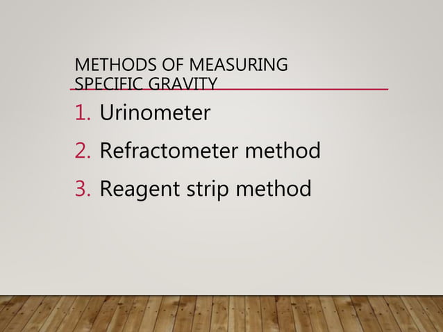 SPECIFIC GRAVITY URINE . Dr. Abhinav Golla , Associate Professor , Lab ...