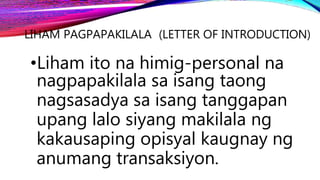 uri ng liham grade 11 filipino liham kahulugan | PPTX