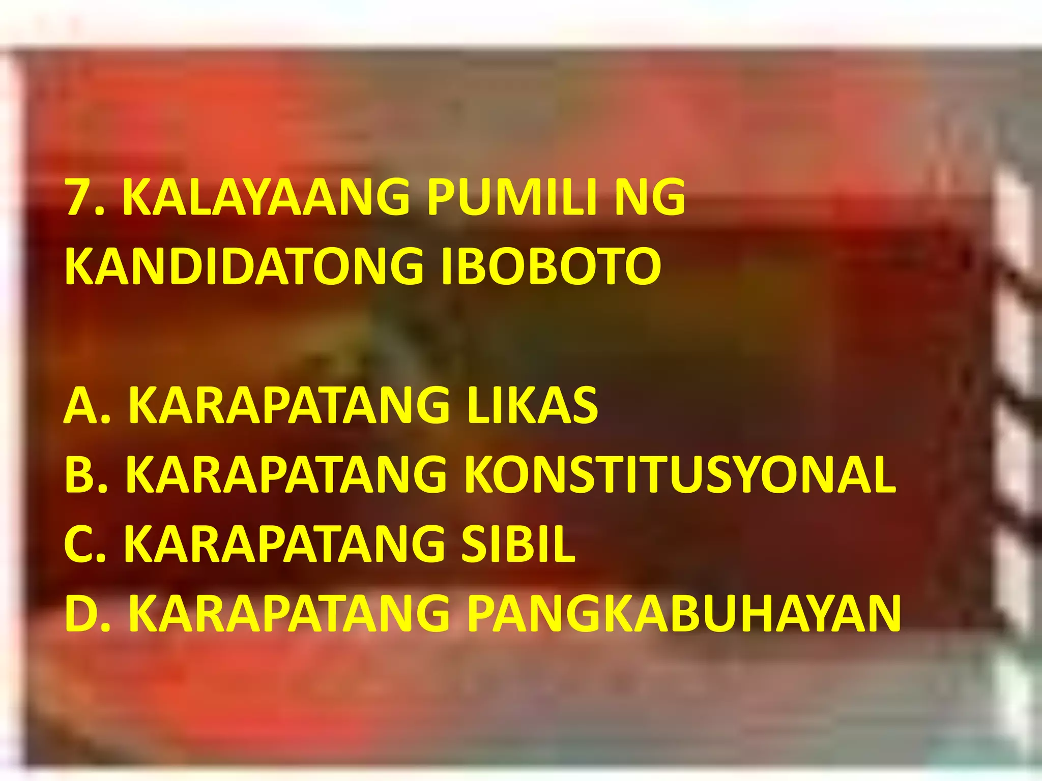 Uri ng mga karapatan pagsasanay | PPTX