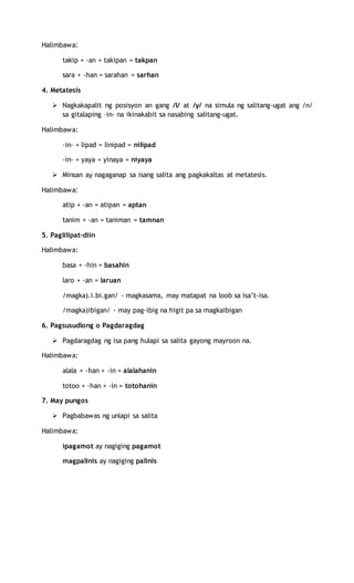 Uri ng Pagbabagong Morpoponemiko | DOCX