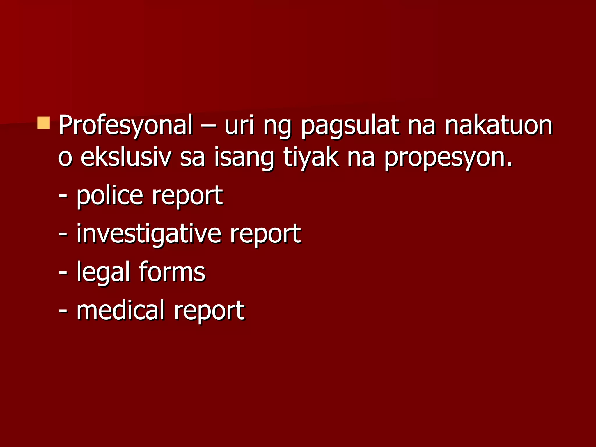 Uri ng pagsulat | PPT