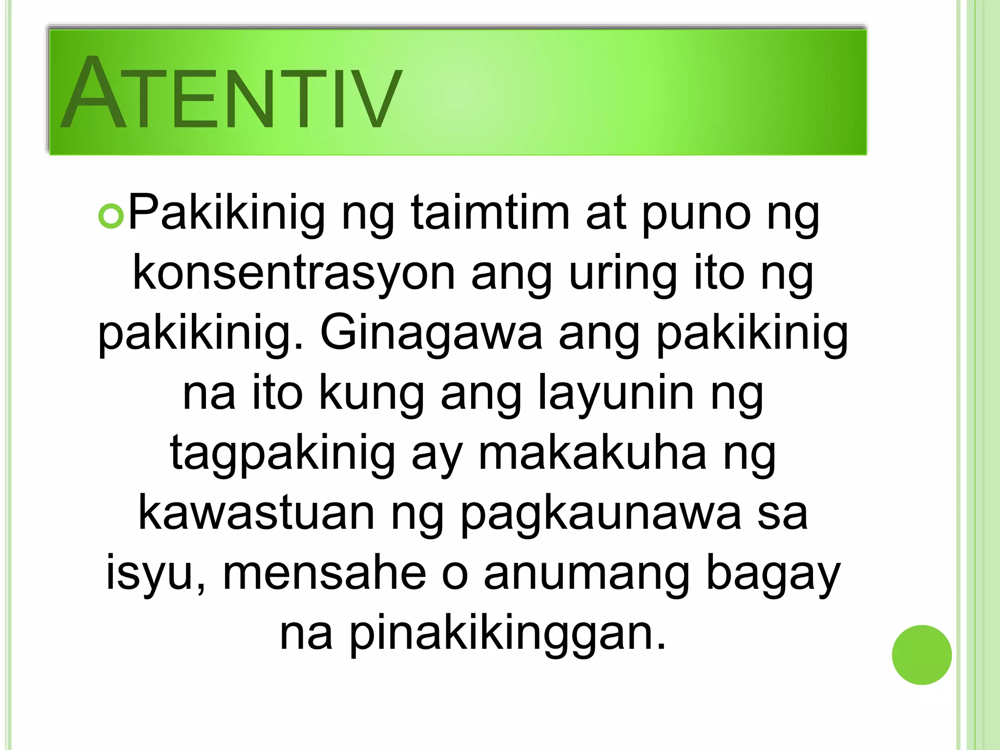 Uri ng pakikinig | PPTX