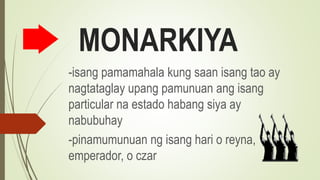 MGA IBA'T IBANG SISTEMA NG PAMAHALAAN | PPTX