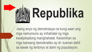 MGA IBA'T IBANG SISTEMA NG PAMAHALAAN | PPTX