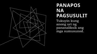 KOMUNIKASYON AT PANANALIKSIK SA WIKA AT KULTURANG PILIPINO | PPTX