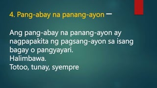 Uri ng Pang-abay.pptx sa filipino lesson 3 | PPTX