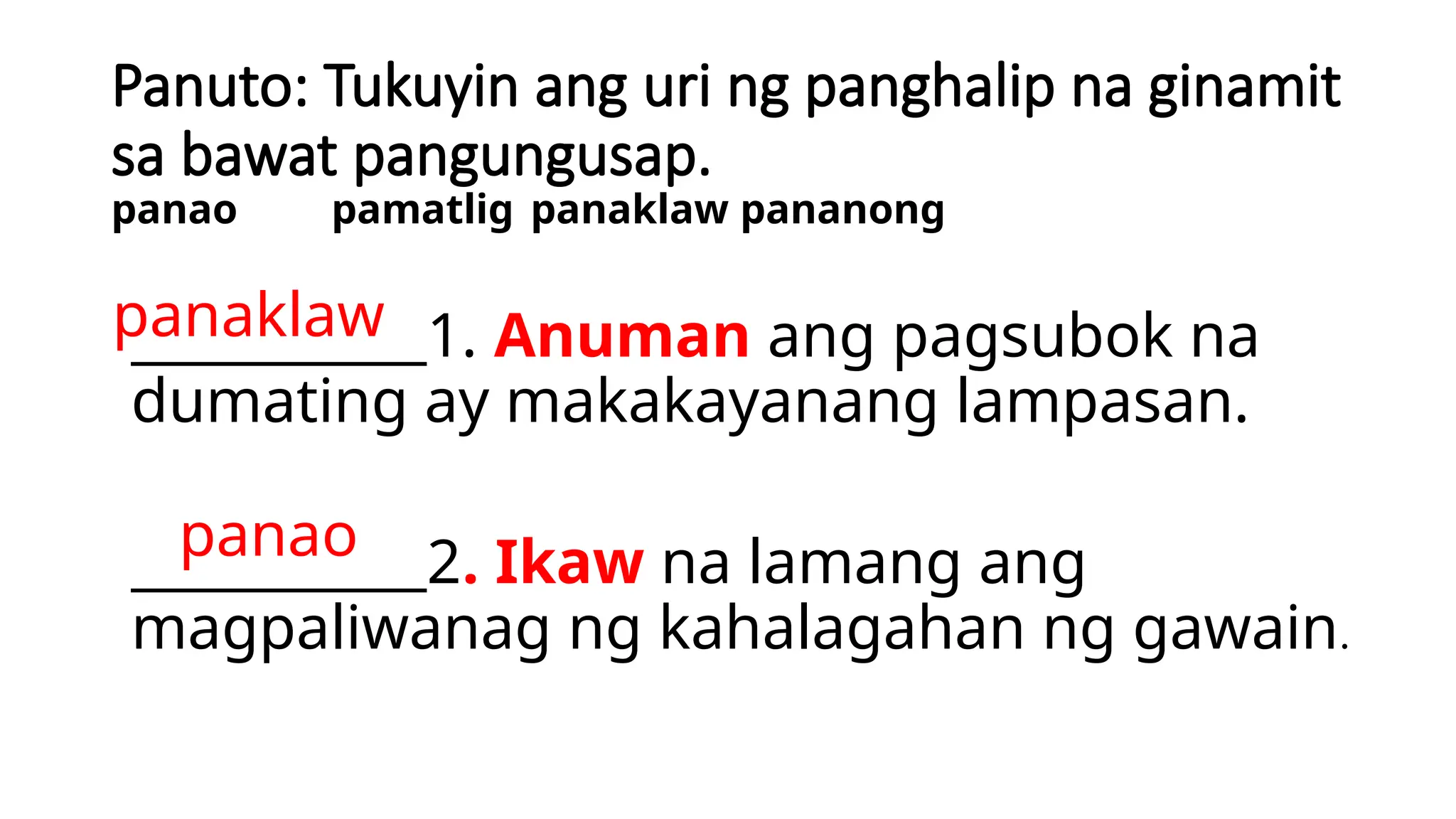 IBA'T IBANG URI NG PANGHALIP AT MGA HALIMBAWA NITO .pptx