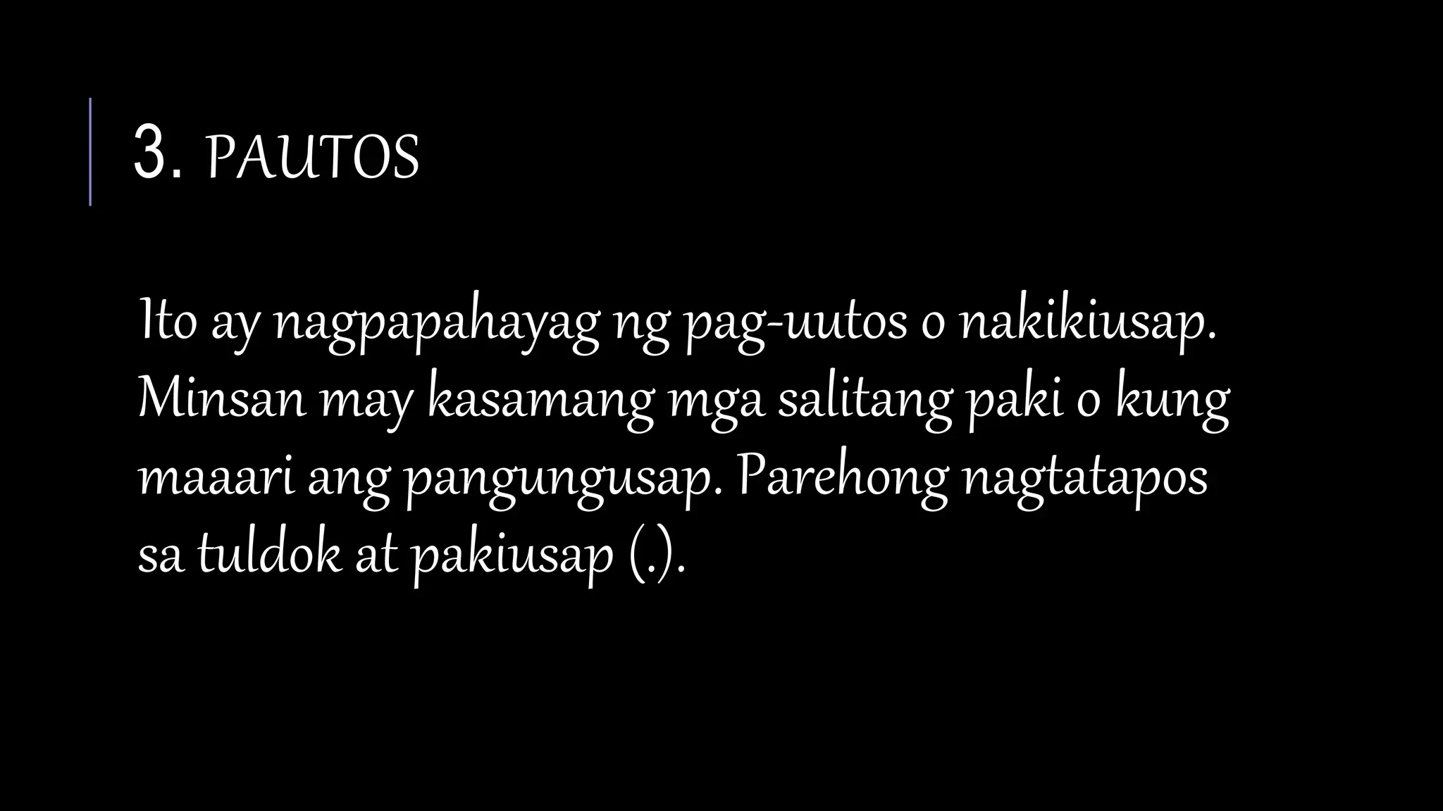 MGA URI NG PANGUNGUSAP SA LARANGAN NGFILIPINO | PPTX