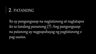 MGA URI NG PANGUNGUSAP SA LARANGAN NGFILIPINO | PPT