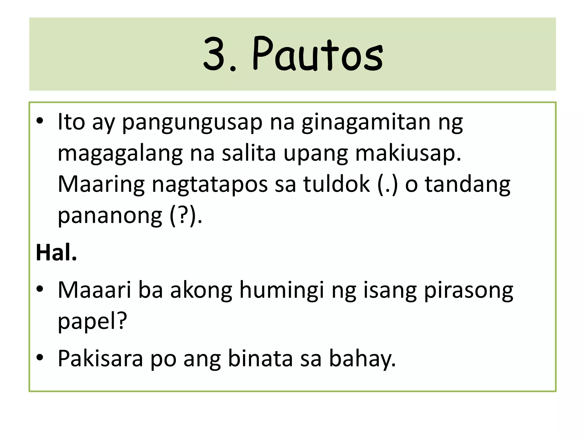 Uri ng pangungusap ayon sa gamit | PPTX
