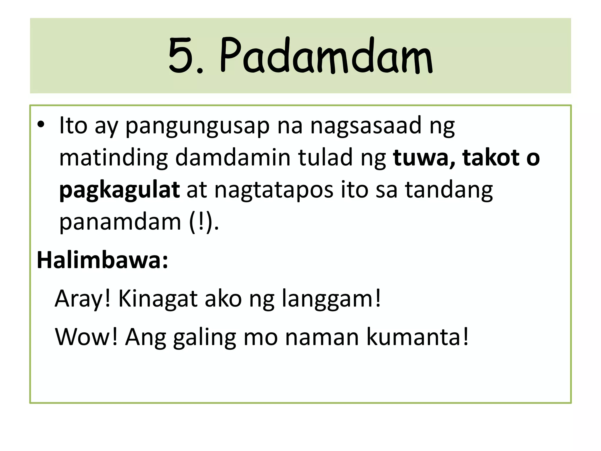 Uri ng pangungusap ayon sa gamit | PPTX
