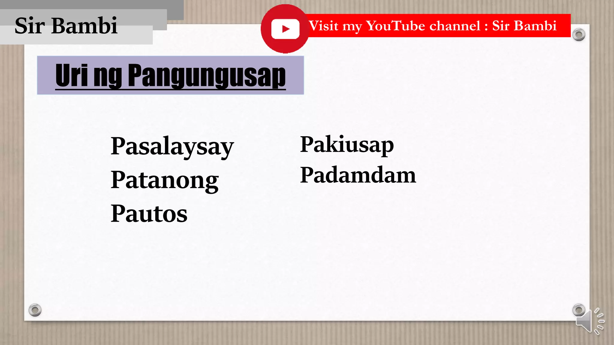 Uri ng Pangungusap Ayon sa Gamit || Pasalaysay || Padamdam || Pautos ...