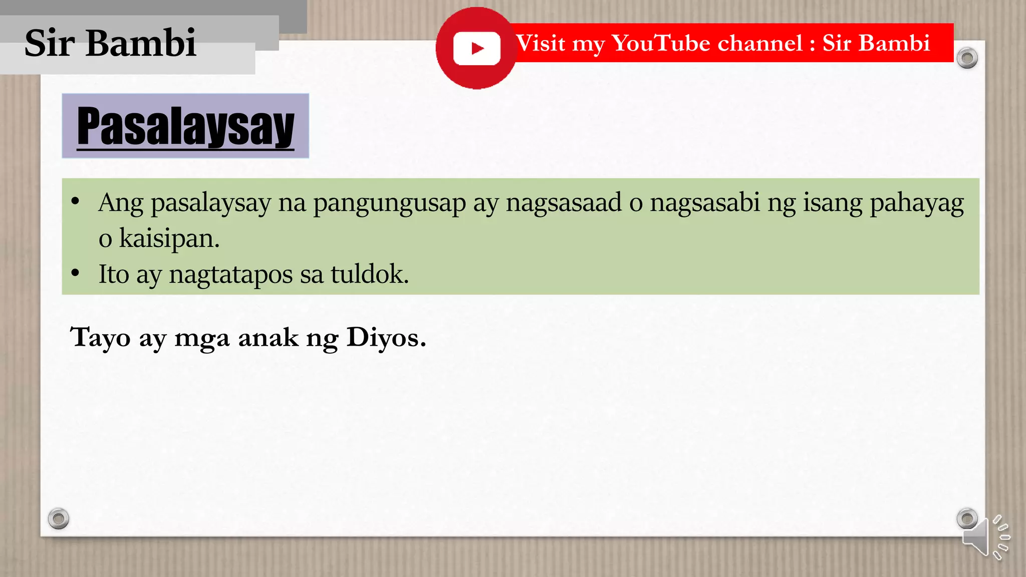 Uri ng Pangungusap Ayon sa Gamit || Pasalaysay || Padamdam || Pautos ...