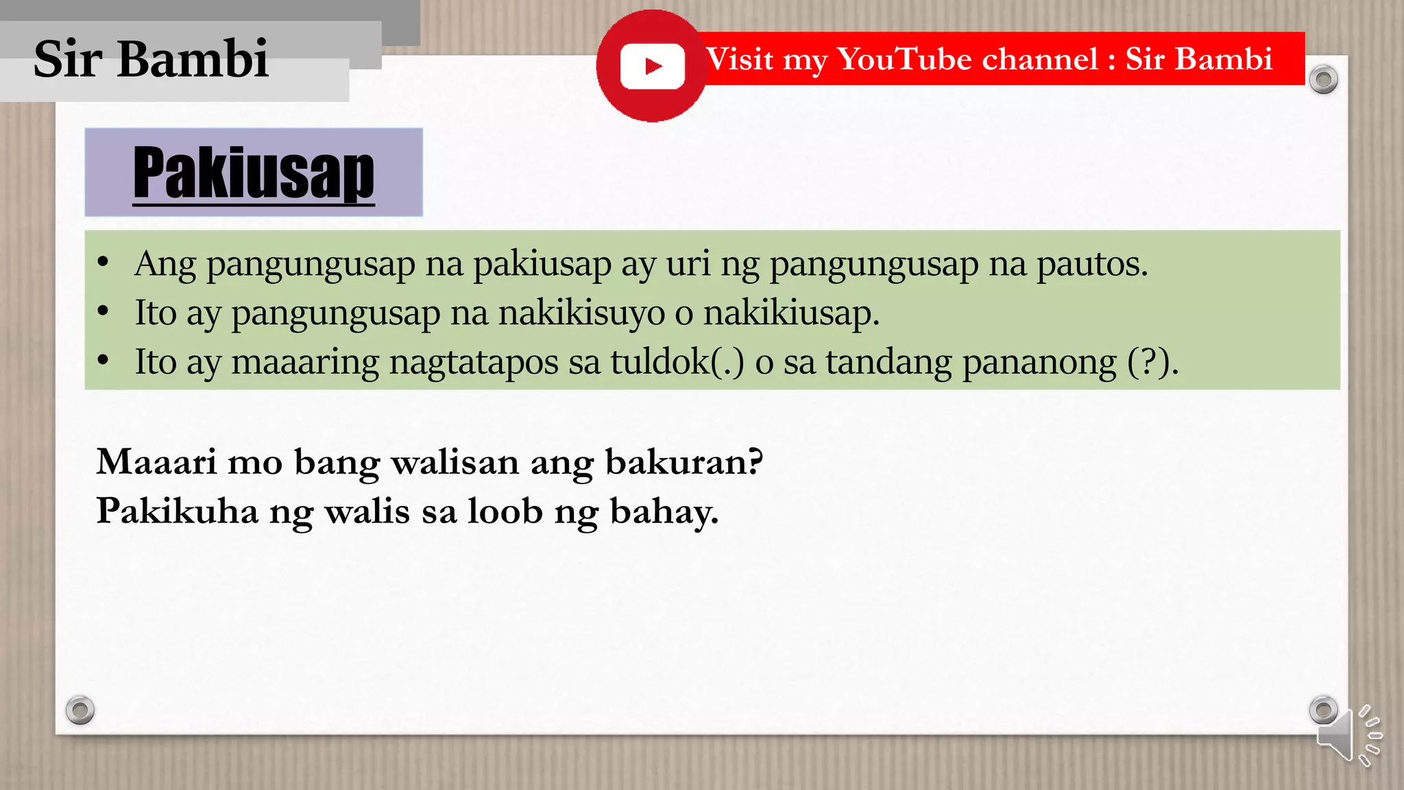Uri ng Pangungusap Ayon sa Gamit || Pasalaysay || Padamdam || Pautos ...