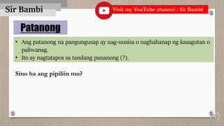 Uri ng Pangungusap Ayon sa Gamit || Pasalaysay || Padamdam || Pautos ...