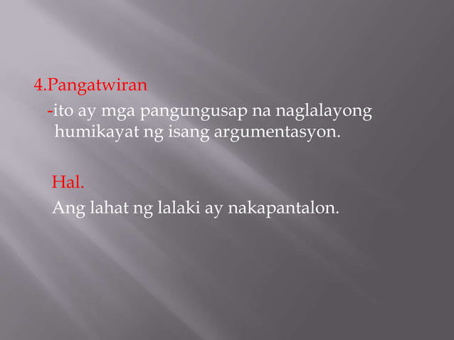 Uri ng pangungusap ayon sa layon | PPTX