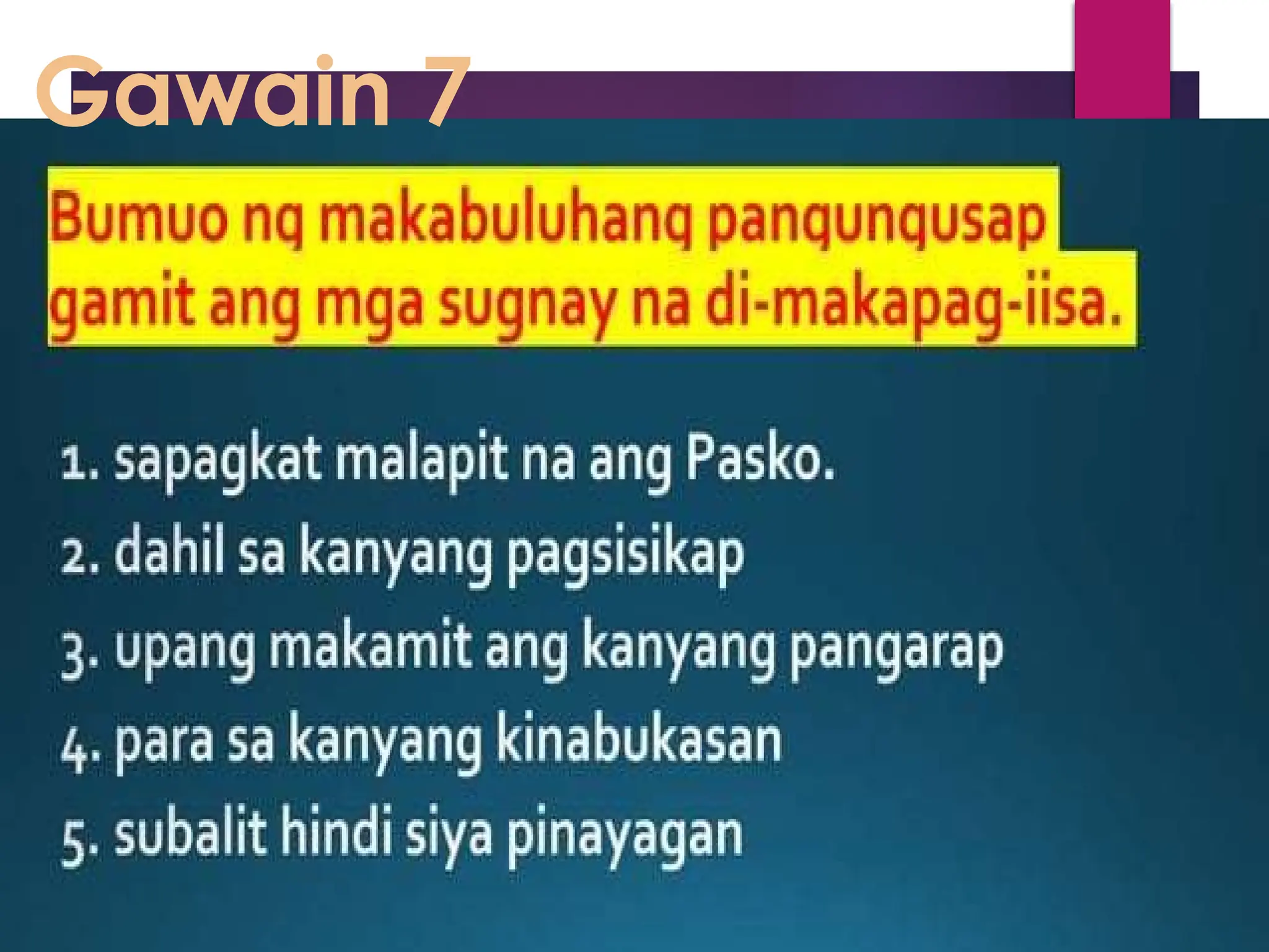 Uri ng Sugnay - sugnay na mkapag-iisa at sugnay na di makapag-iisa | PPTX