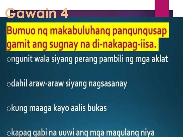 Uri ng Sugnay - sugnay na mkapag-iisa at sugnay na di makapag-iisa | PPTX