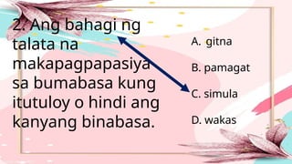 Uri ng Talata Power point Filipino Baitang 8 | PPTX